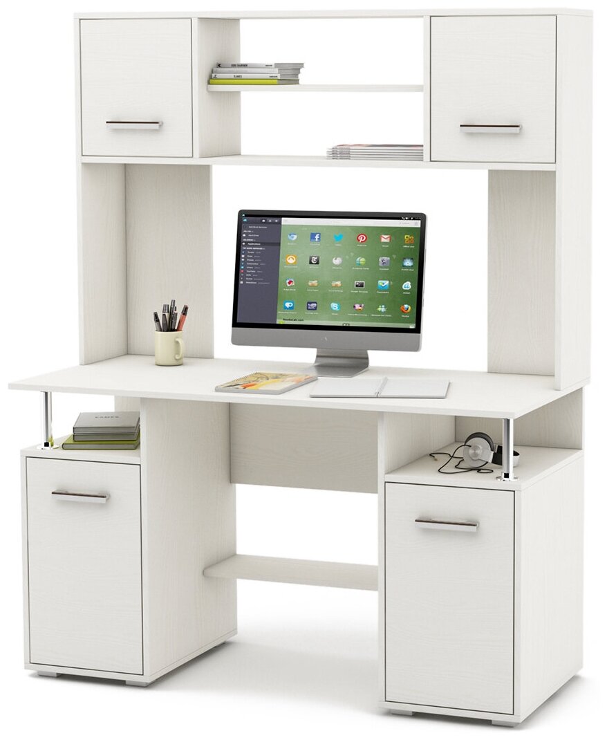 Компьютерный стол "Амбер (Реал) 17", 130x60x165см, ЛДСП, универсальный