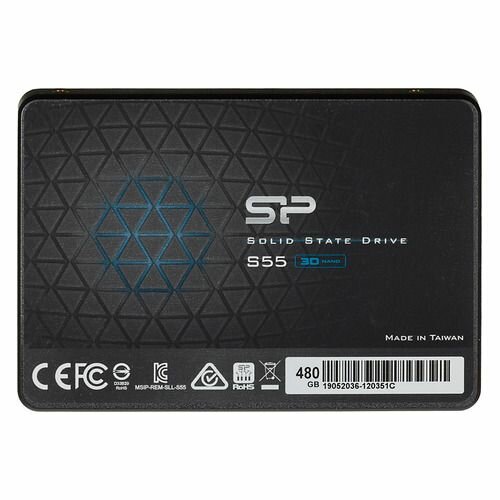 SSD накопитель Silicon Power Slim S55 SP480GBSS3S55S25 480ГБ, 2.5", SATA III, SATA
