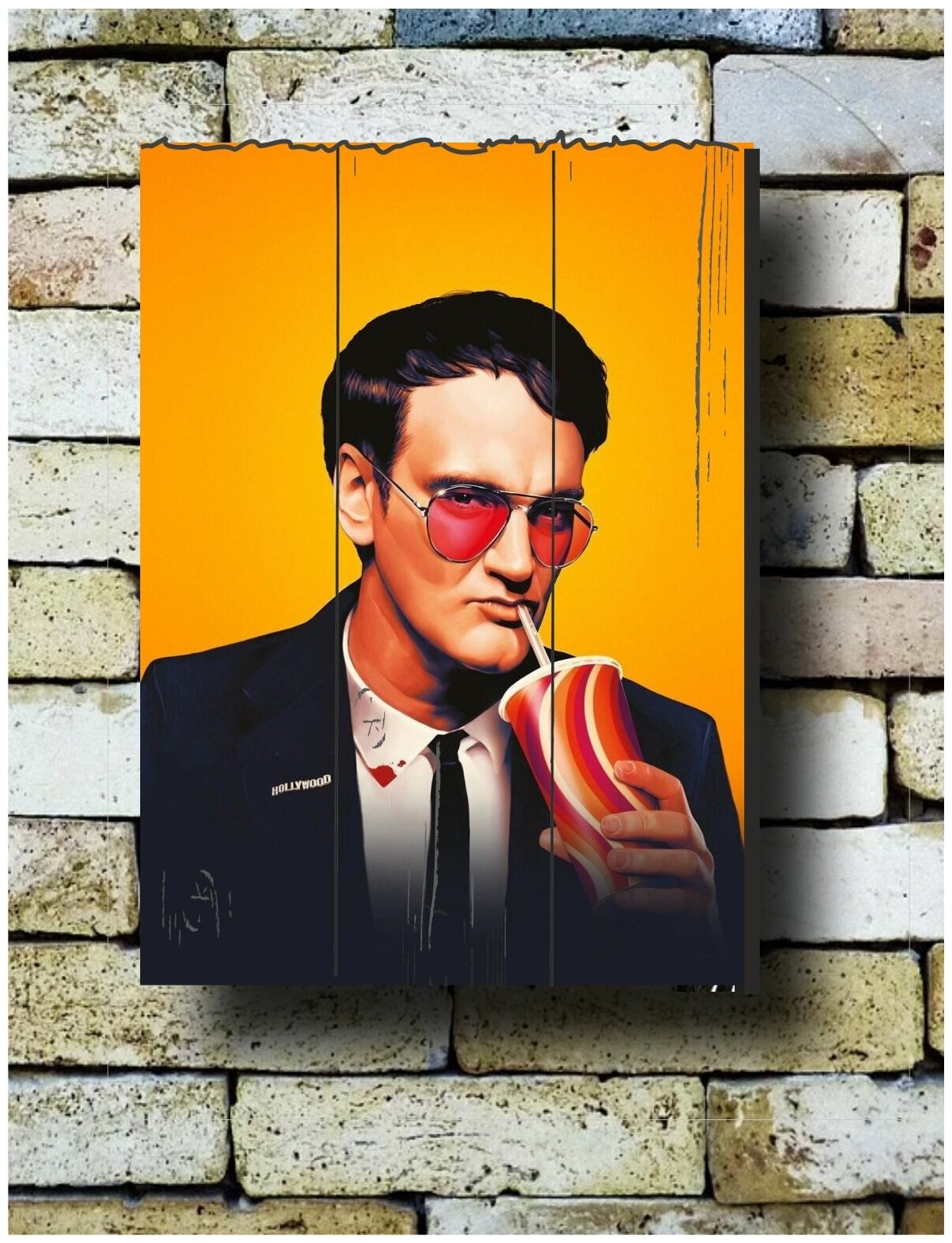 Картина на досках 'Тарантино. Квентин. В Очках'
