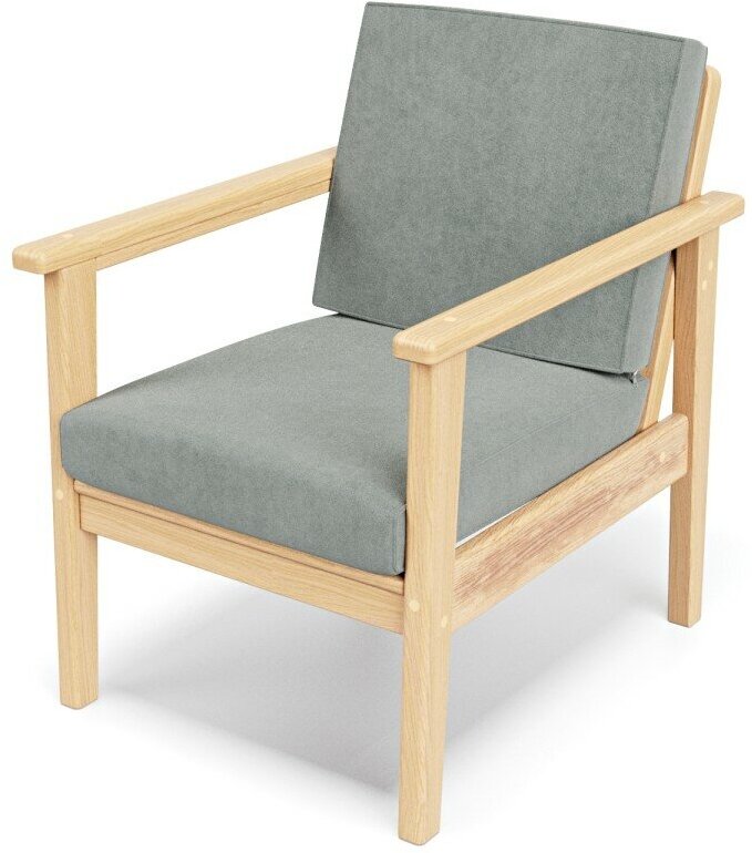 Садовое кресло Soft Element Лориан серый, массив дерева, на террасу, на веранду, для дачи, для бани