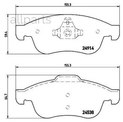 BREMBO P68050 Колодки пер. RENAULT SCENIC III 11/10=>