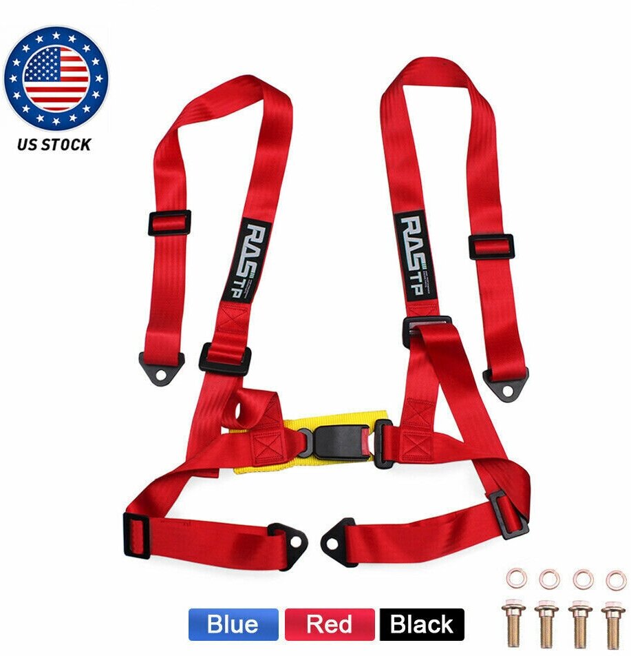 Декоративный ремень в салон автомобиля quot; S Stylequot; 76-50мм 4 точки красный арт. sport02