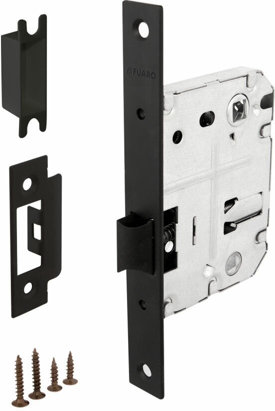 Защелка Fuaro (Фуаро) врезная PLASTP72-50 (P72-50) BL черный с ударопрочным пластиковым механизмом