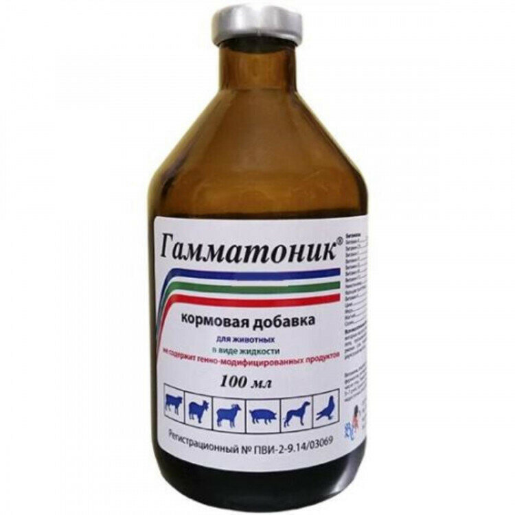 Гамматоник, кормовая добавка для сельскохозяйственных животных, собак, кошек и птиц, 100мл — фото 1