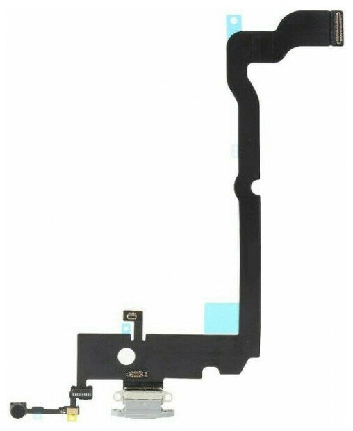 Шлейф для iPhone XS Max с разъемом зарядки и микрофоном, белый