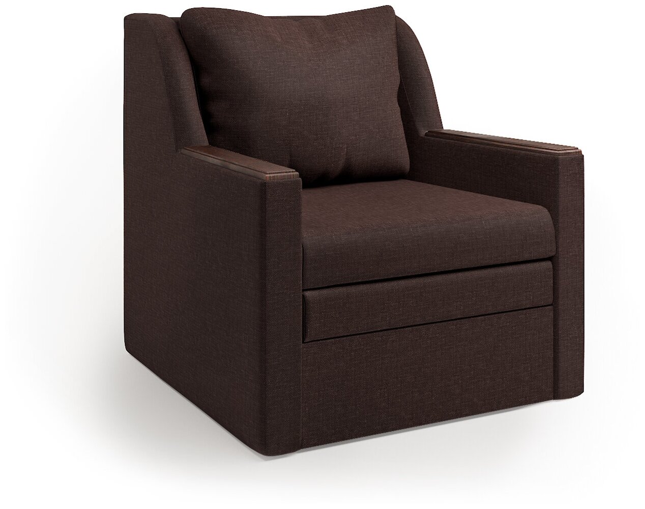 Кресло-кровать Соло раскладное с ящиком, 62х190 см, рогожка шоколад