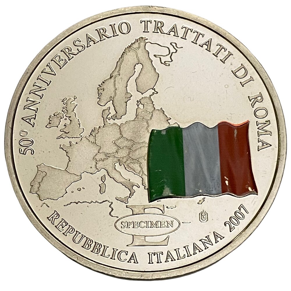 Италия 10 евро 2007 г. (Specimen - Проба) (50 лет подписанию Римского договора)