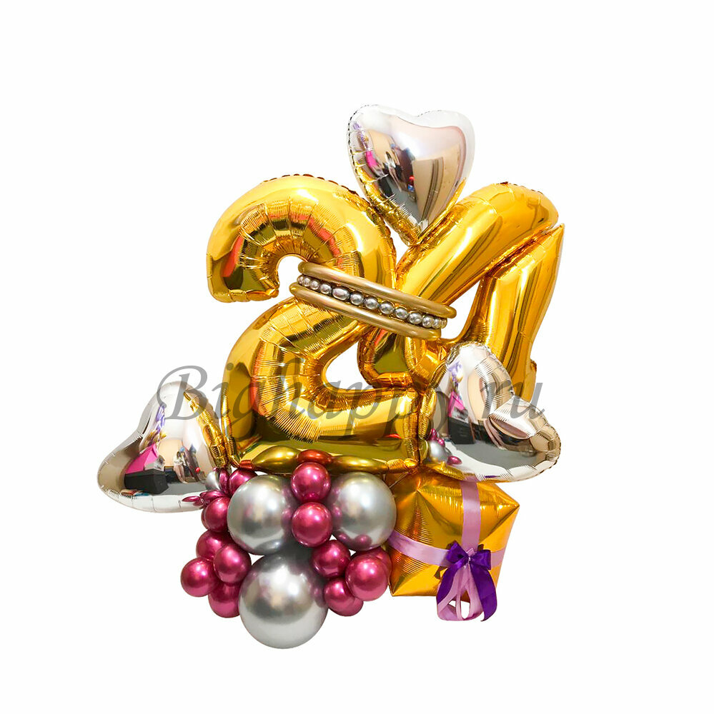 Композиция из воздушных шаров на 24 года