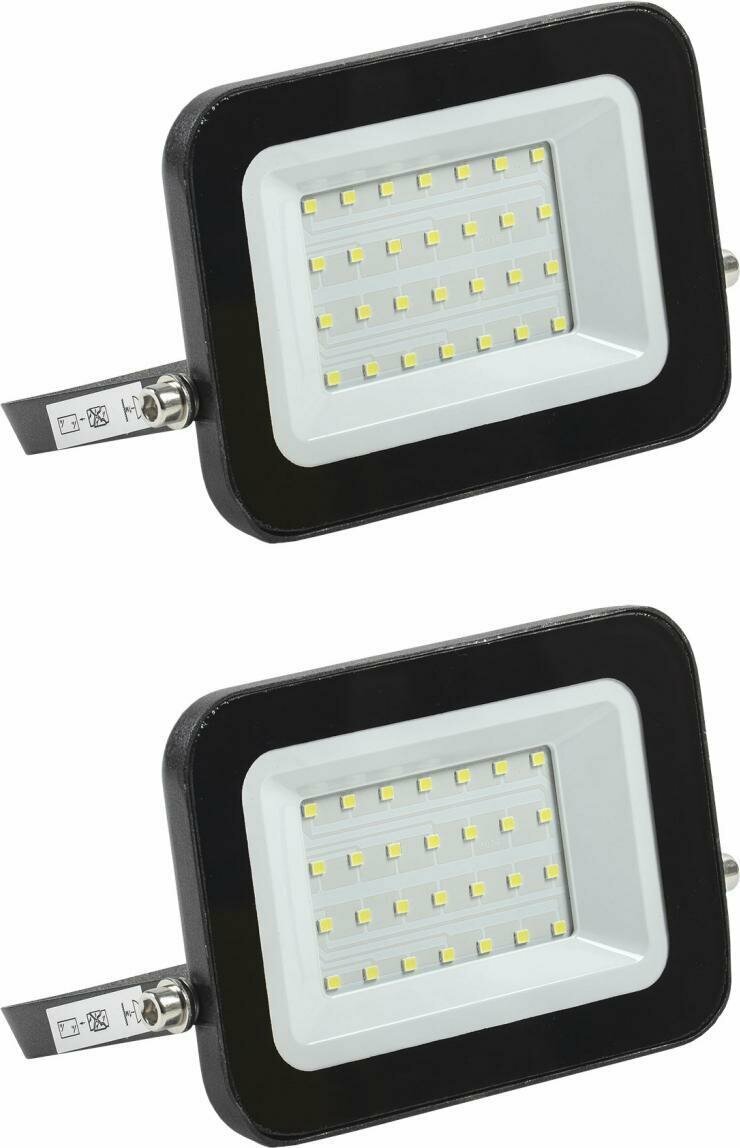 Прожектор светодиодный уличный IEK PFL30-SMD-ИЭК-06 30W 6500K 2700Лм IP65 черный (комплект из 2 шт)
