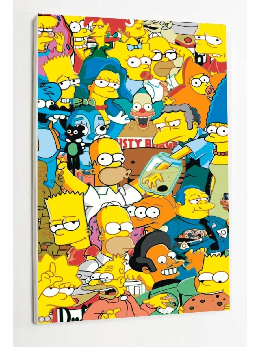 Картина по номерам на холсте с подрамником, "Simpsons Симпсоны", 40х60 см