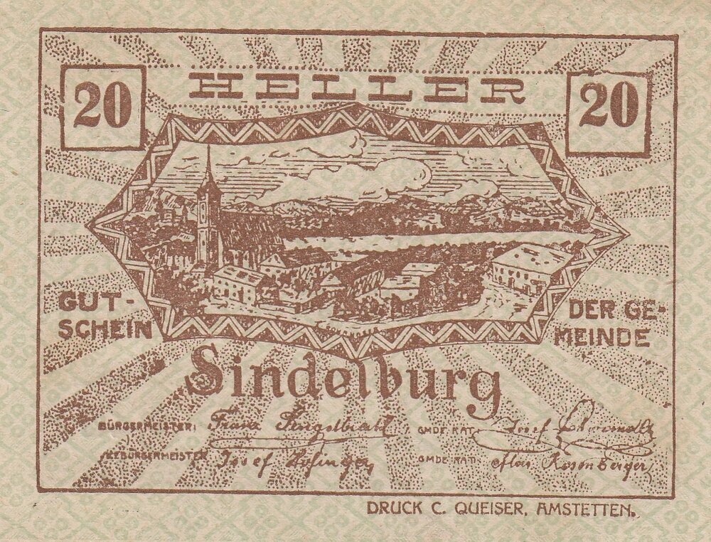 Австрия, Зиндельбург 20 геллеров 1914-1920 гг.