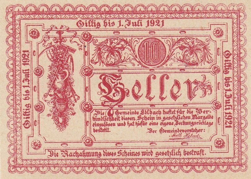 Австрия, Эдльбах 10 геллеров 1914-1921 гг. (3)
