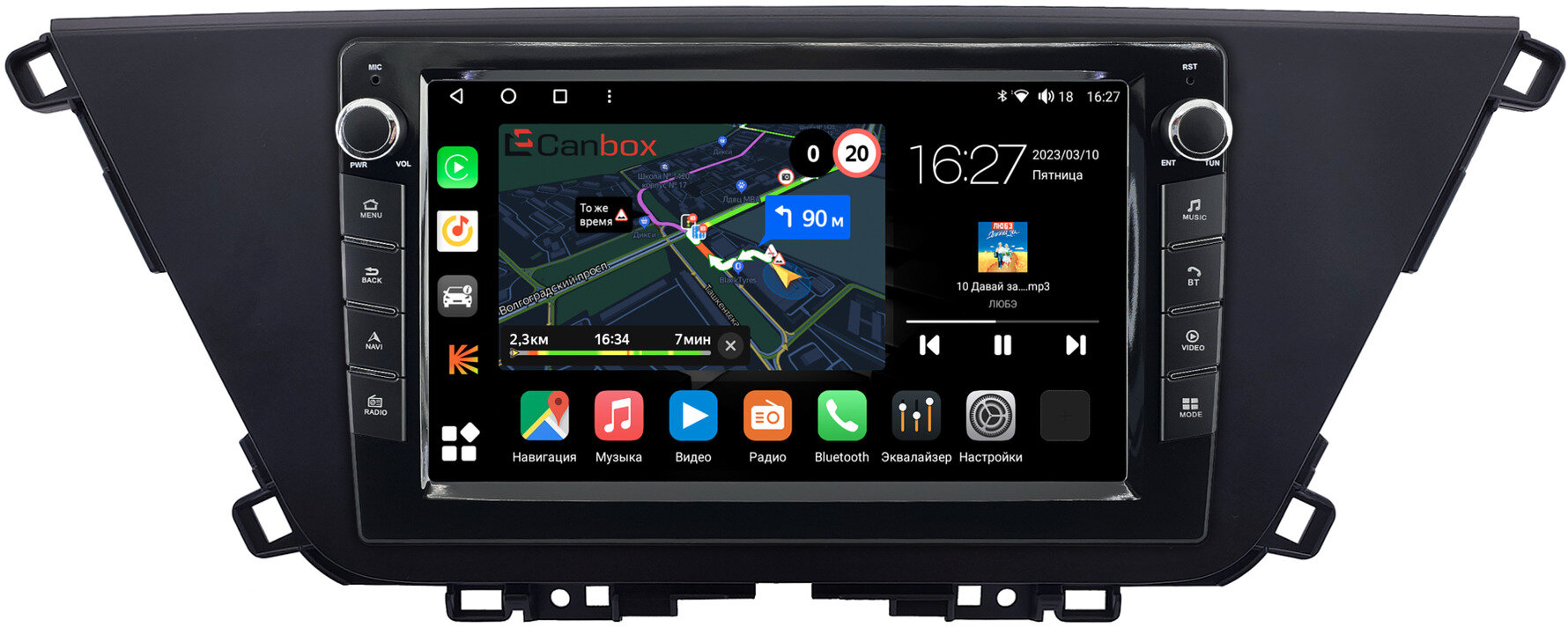 Штатная магнитола Kia Carens 4 (KY) 2022-2026 Canbox M-Line 7825-10-0200 Android 10 (4G-SIM, 2/32, DSP, QLed) С крутилками
