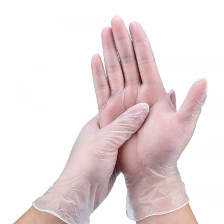Перчатки виниловые белые р-р L 100шт/уп