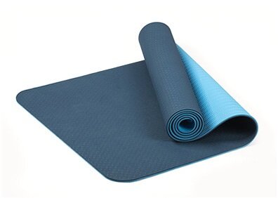 Коврик двухцветный для фитнеса и йоги тёмно синий