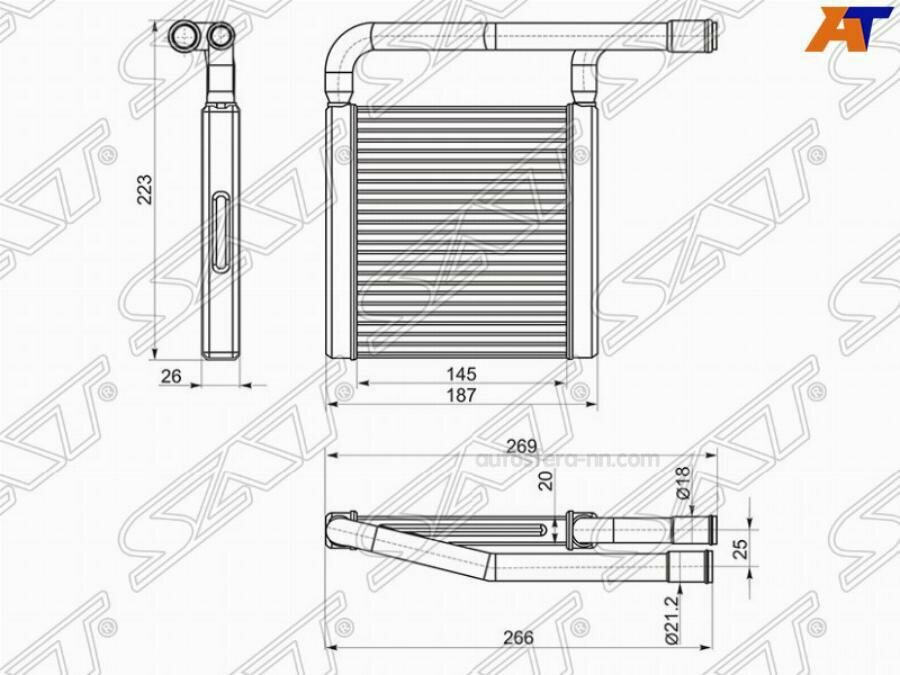 SAT STLD013950 Радиатор отопителя салона LADA Granta 11- / Datsun mi-Do 14-21