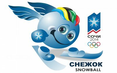 Наклейка Снежок Сочи 2014. 150х300 мм, самоклеящаяся пленка, Сити Бланк