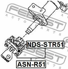 Вал карданный рулевой колонки, ASNR51 FEBEST ASN-R51