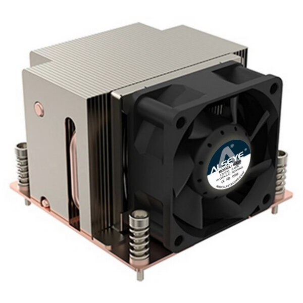 Кулер для процессора Alseye AS-V15 серебристый, 60 мм, алюминий/медь, 8000 об/мин, 52.5 дБ, 4 pin, 200 Вт, 65.5 мм