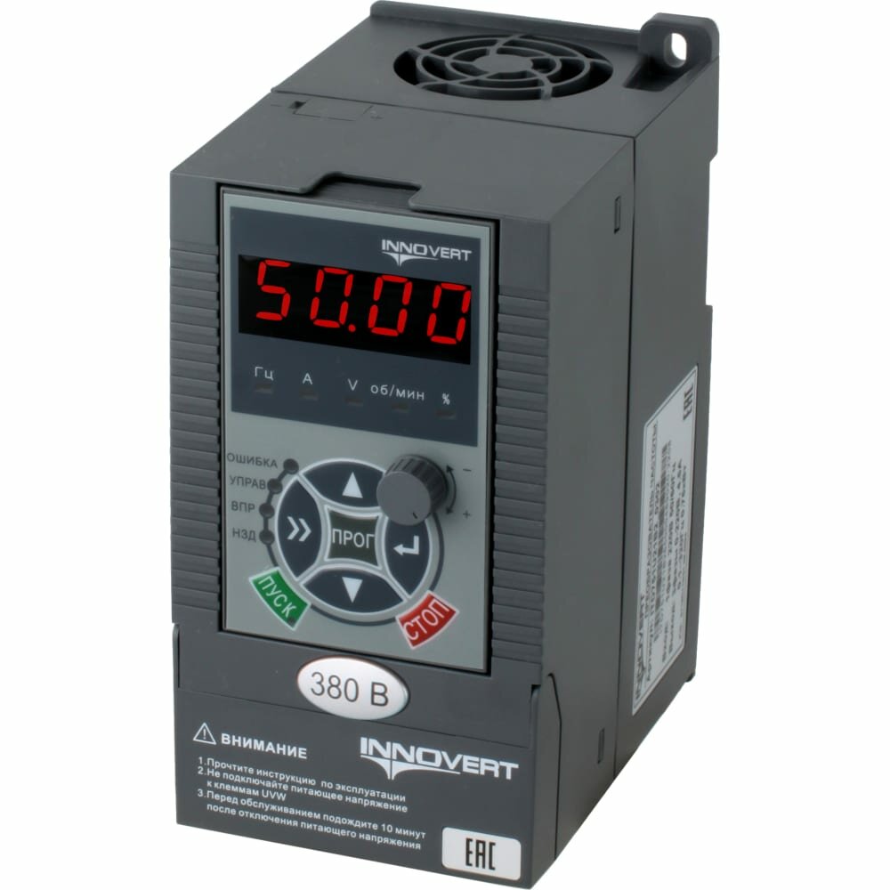 Векторный преобразователь частоты INNOVERT ITD751U43B2 (0,75 кВтx380 В), выходной ток 2.5 А, NPN/PNP ITD751U43B2_0302