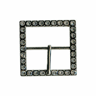 GB 1201 квадратная пряжка со стразами 45x45 мм №06 черный никель прозрачная глянцевая