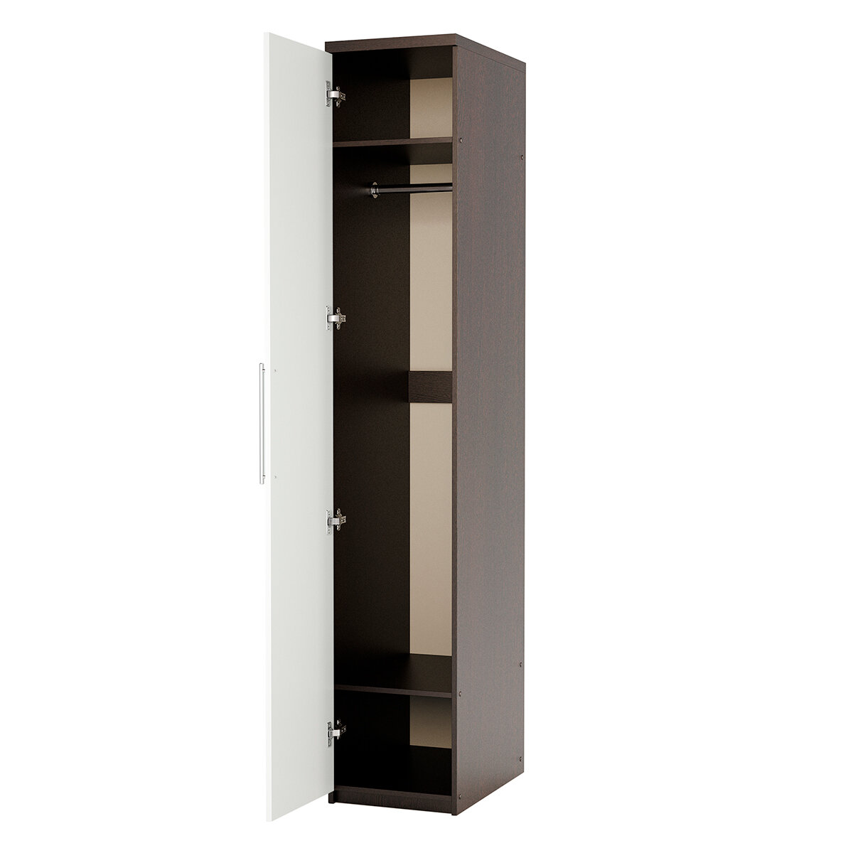 Шкаф Шарм-Дизайн пенал Соло распашной для одежды 40х60х220 см Венге+Белый