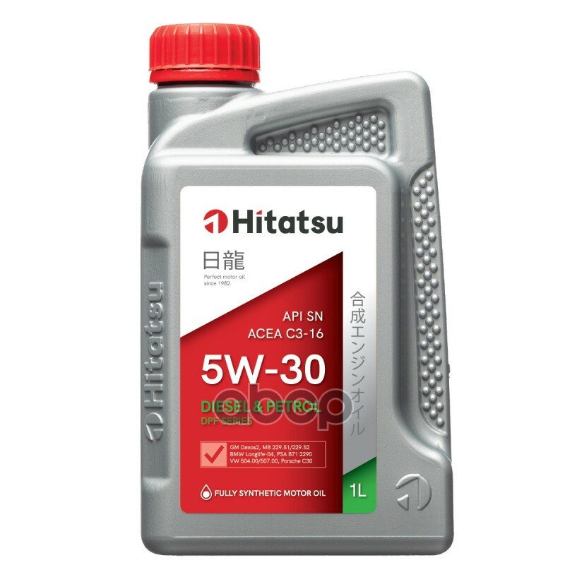 Hitatsu Масло моторное синт. 5W-30 1л API SN, ACEA C3-16, 229.51/229.52, LL04, 504.00/507.00 Porsche C30