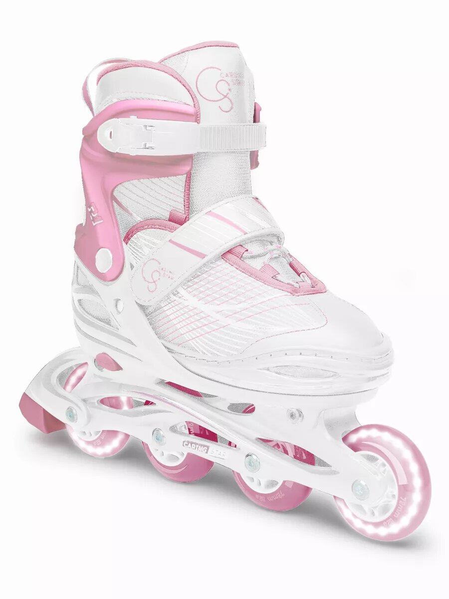 Роликовые коньки детские для девочки, раздвижные, белые