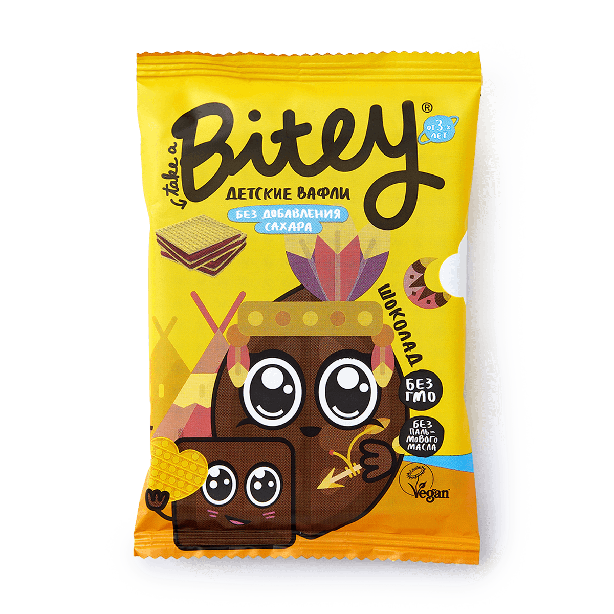 Вафли детские Take a Bitey, шоколад, без добавления сахара, vegan, 35 г