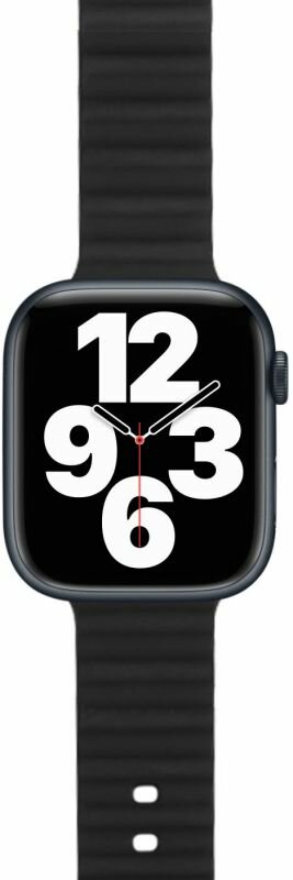 Ремешок moonfish волнистый для Apple Watch 42/44/45/49 мм, силикон, черный