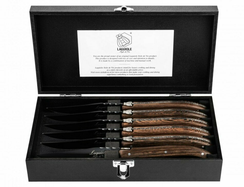 Ножи для стейка Laguiole Luxury Line Wenge 6 шт.