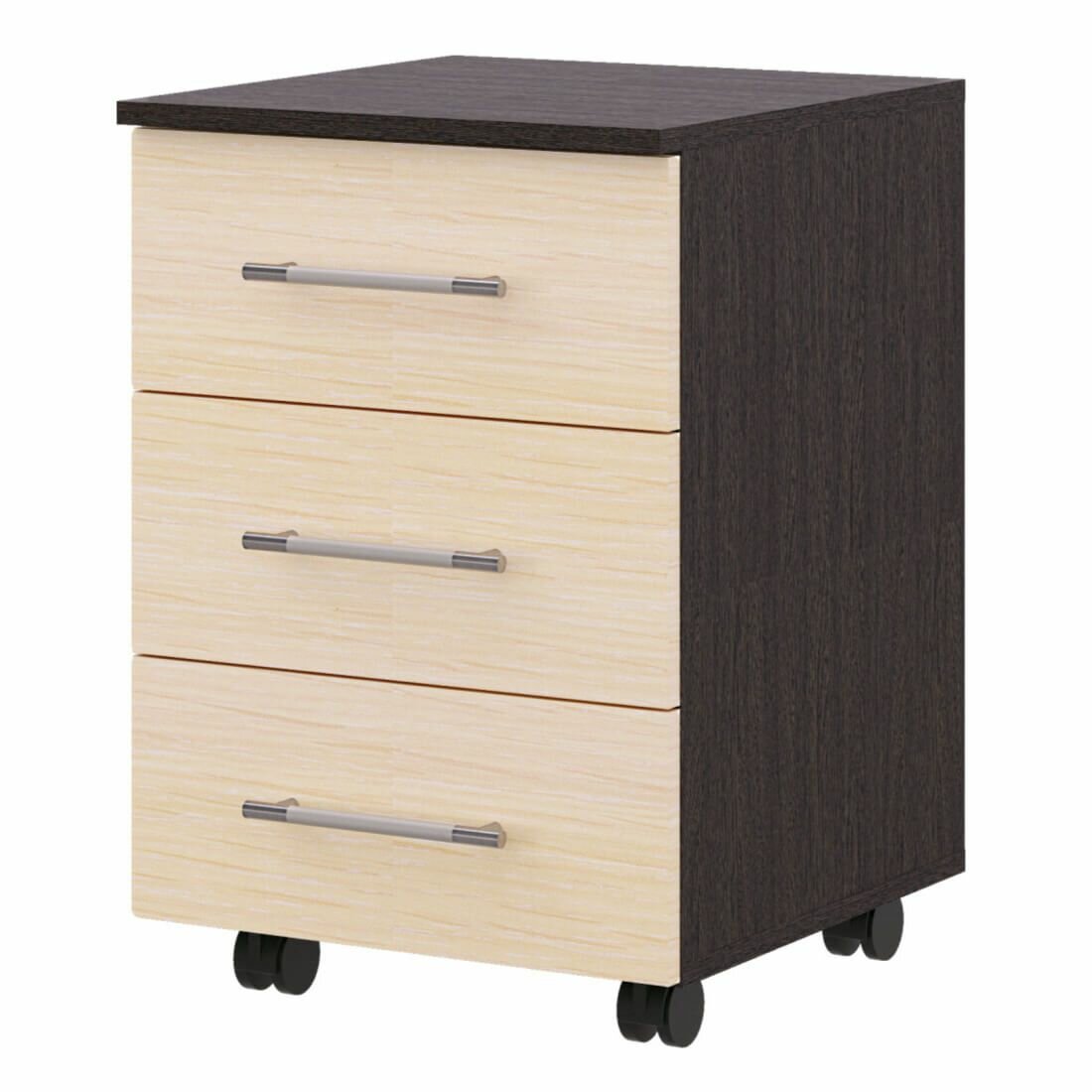 Тумба подкатная с ящиками А-31, Венге/Дуб молочный, ЛДСП, 63 х 45 х 43 см
