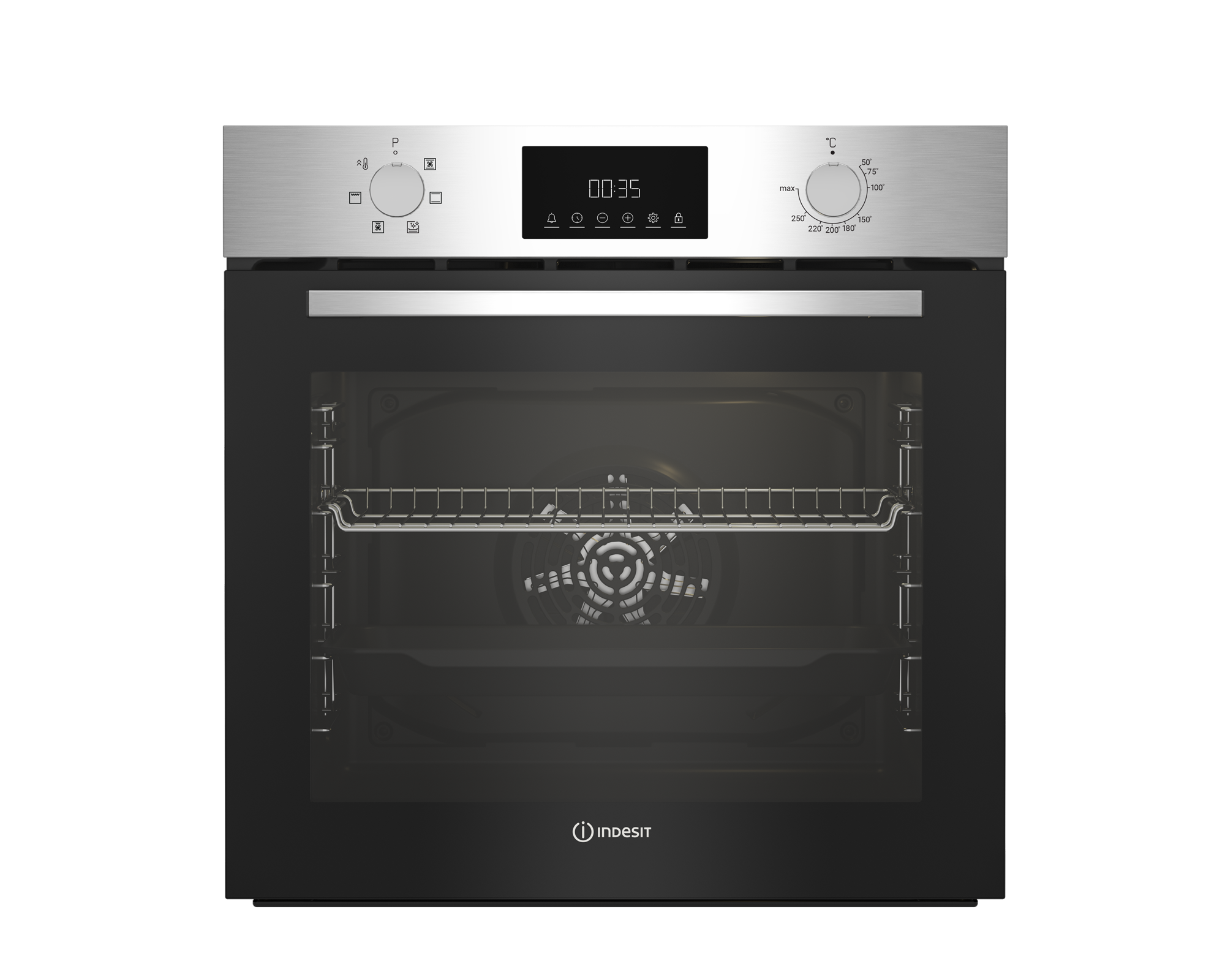 Духовой шкаф Indesit IBFTE 3644 IX, электрический, 72 литра, гриль, конвекция