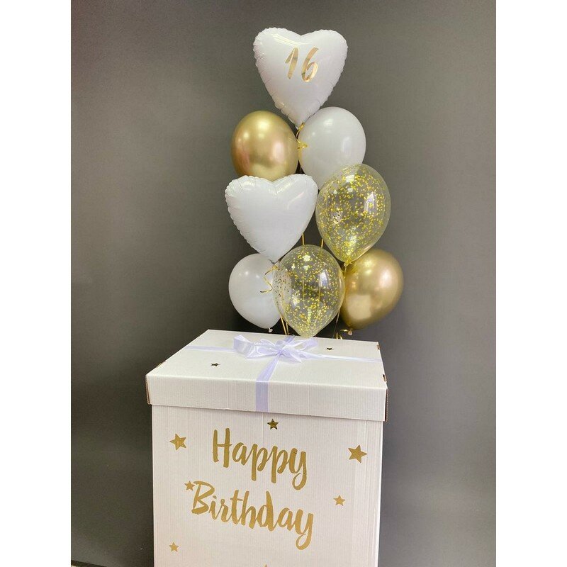 Набор шаров с гелием № 156 - коробка сюрприз