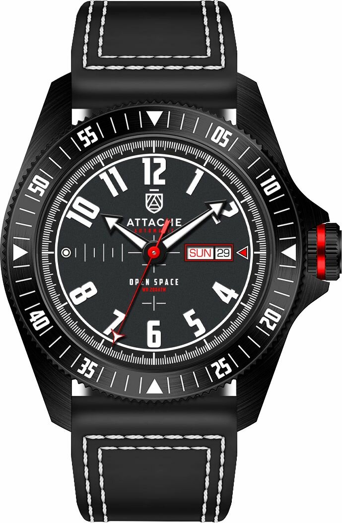 Наручные часы Attache, черный/серый