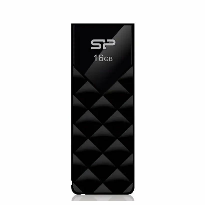 Память USB Flash 16 ГБ SILICON POWER Ultima U03 (SP016GBUF2U03V1K) - USB 2.0, USB Type-A, вид закрывания - Выдвижной, Пластик