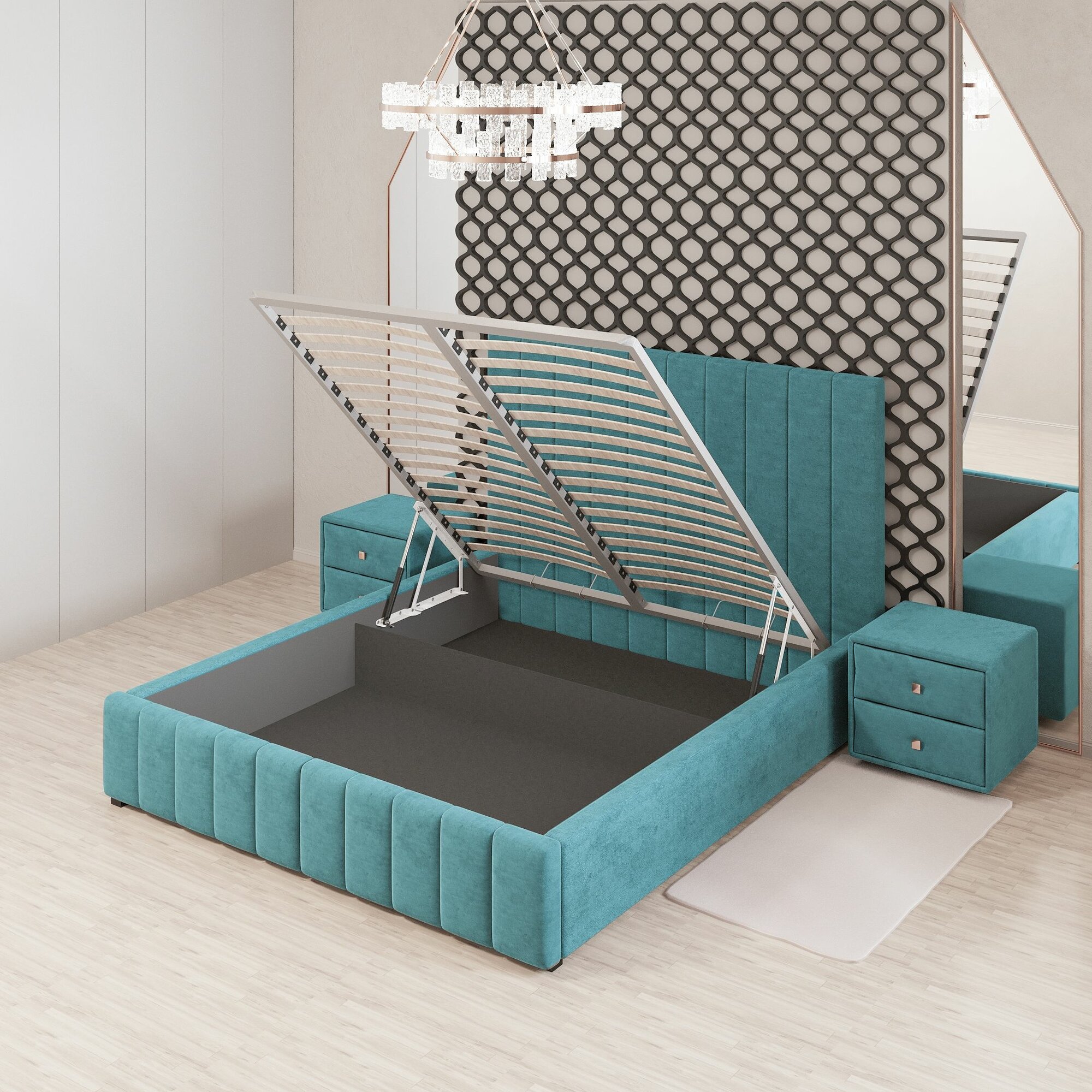 Кровать 90х200 с подъемным механизмом Милан