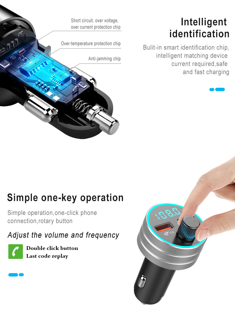 FM Bluetooth трансмиттер C1S Car MP3 Player — фото 1