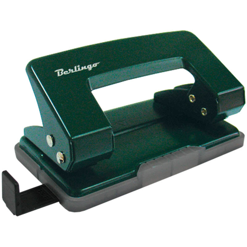 Дырокол Веrlingo до 10 л. "Universal", металлический, ассорти, с линейкой