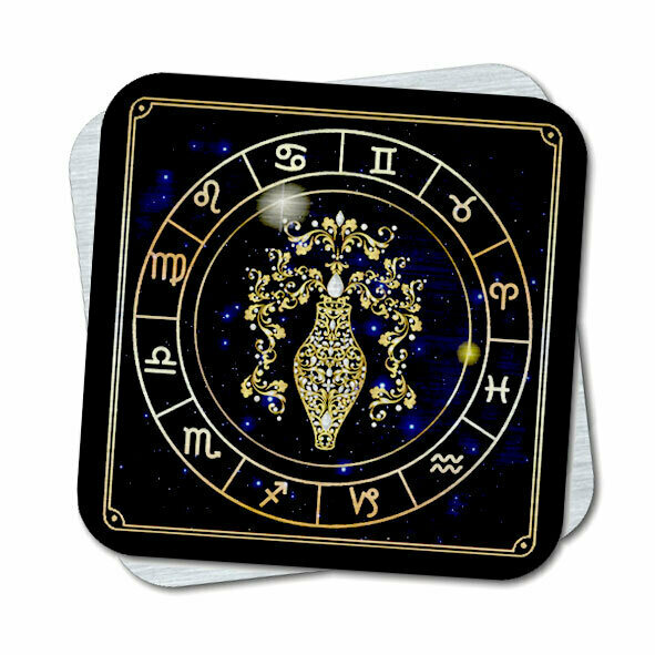 Магическая карта Знаки Зодиака - Водолей, оберег от сглаза и порчи, талисман удачи, кошельковый сувенир - амулет на деньги, подарок на 23 февраля мужчине или на 8 марта женщине