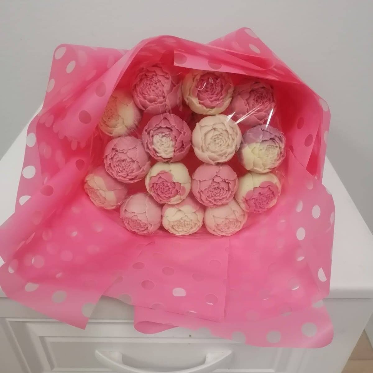 Шоколадный букет "Пионы" ShokoTrendy от Первая Букетная, 15 шт, ручная работа, подарочный