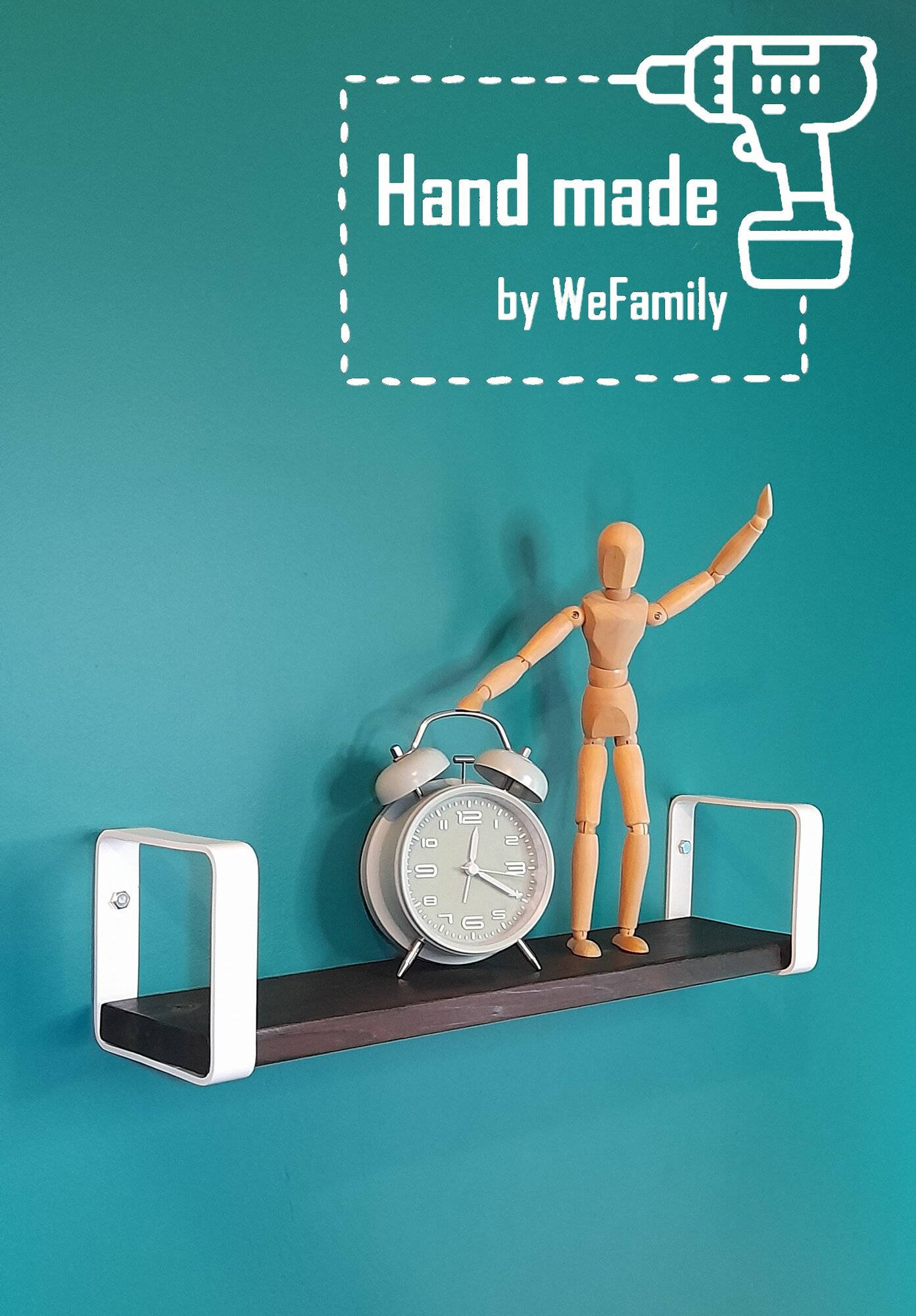 Полка настенная WeFamily Современный Лофт для книг и цветов, браширование (обжиг/белый))