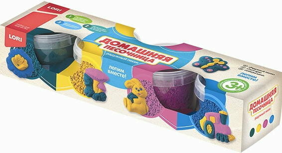 Радужный песок. Набор из 4 цветов по 140 грамм+формочки