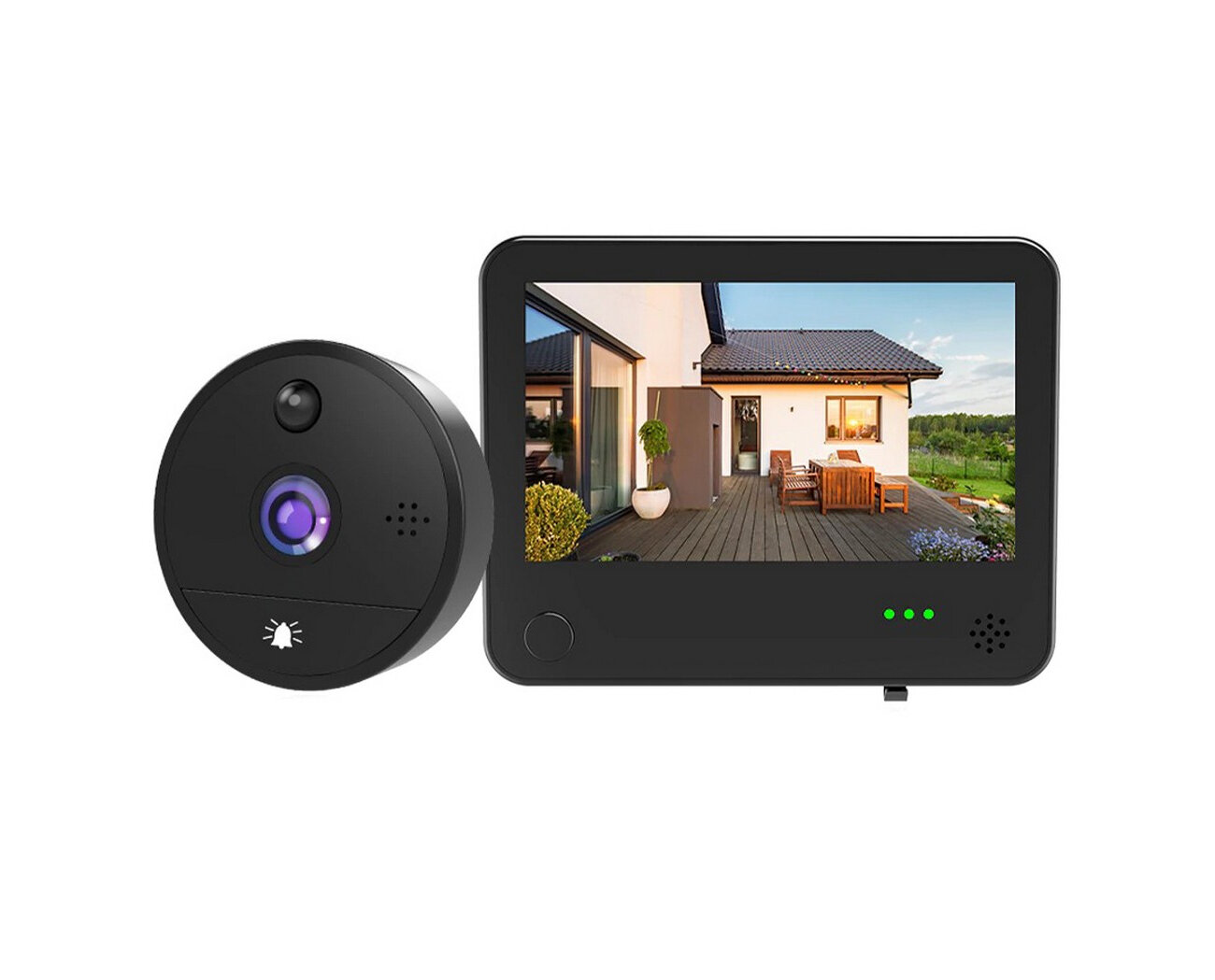 Tuya Wi-Fi видеоглазок с монитором для входной двери HD-ком ДW8(Туйя-WiFi) (E1892EU) камера 2MP, с датчиком движения и записью. Видео глазок