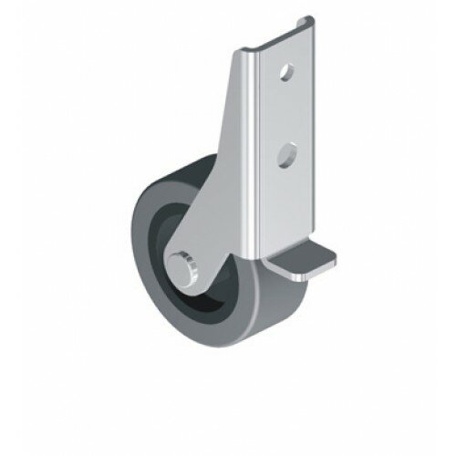 Колесо мебельное ВИКАРТ 40мм, боковая пластина с бортиком, черный пластик 4шт