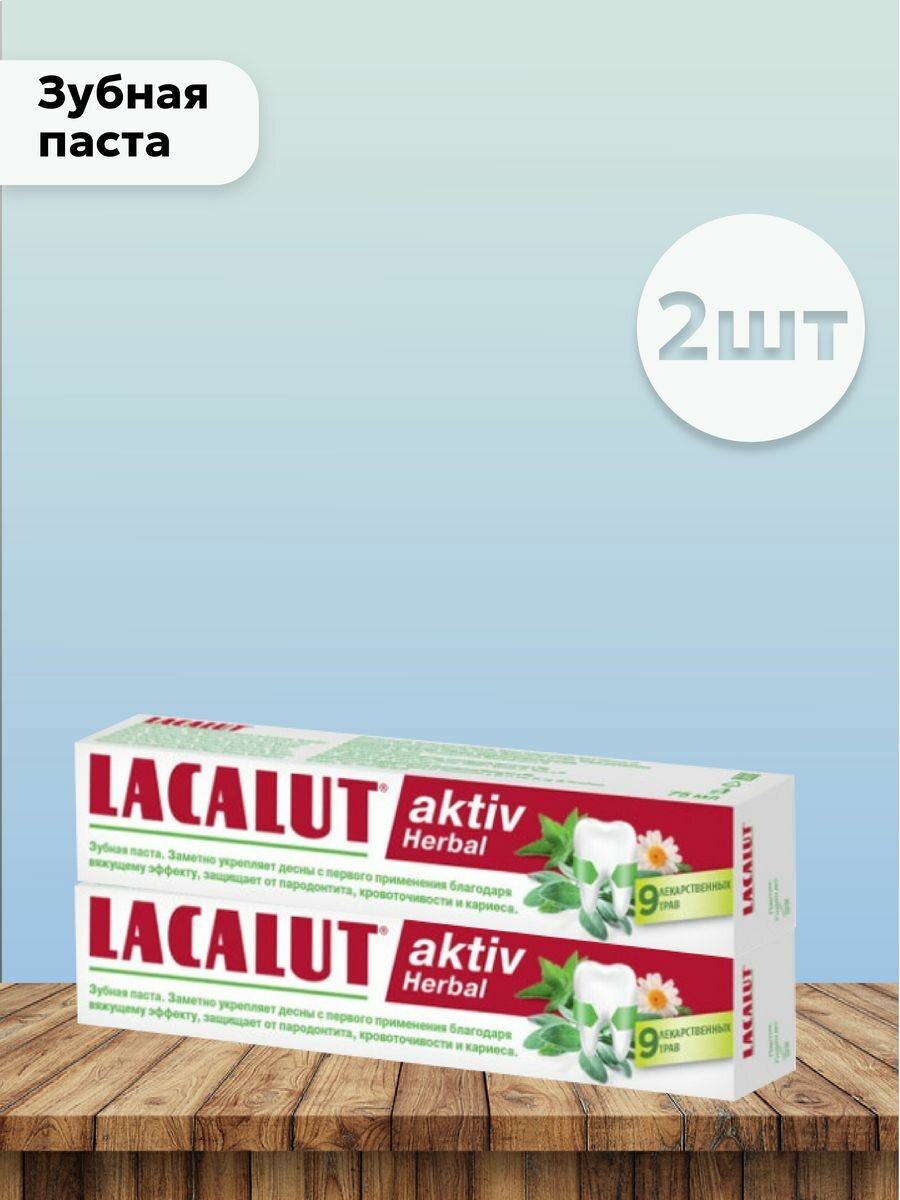 Набор 2 шт Lacalut Aktiv - Зубная паста, 75 мл