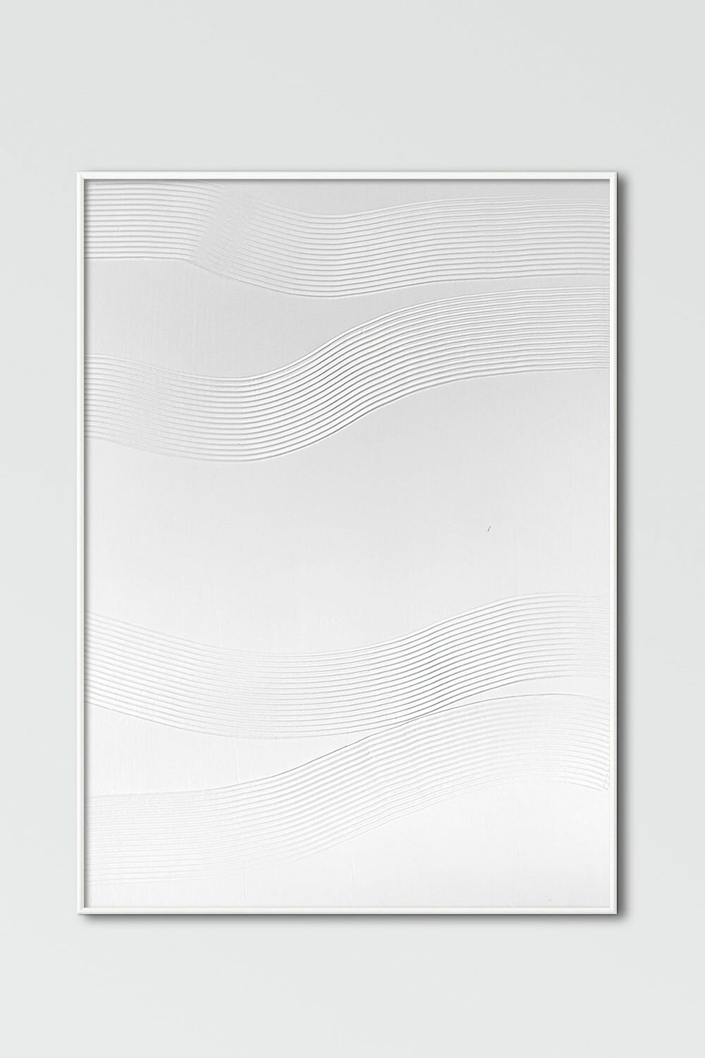 Картина из гипса ручной работы DECORMARKT Волны, в рамке 50х70 см