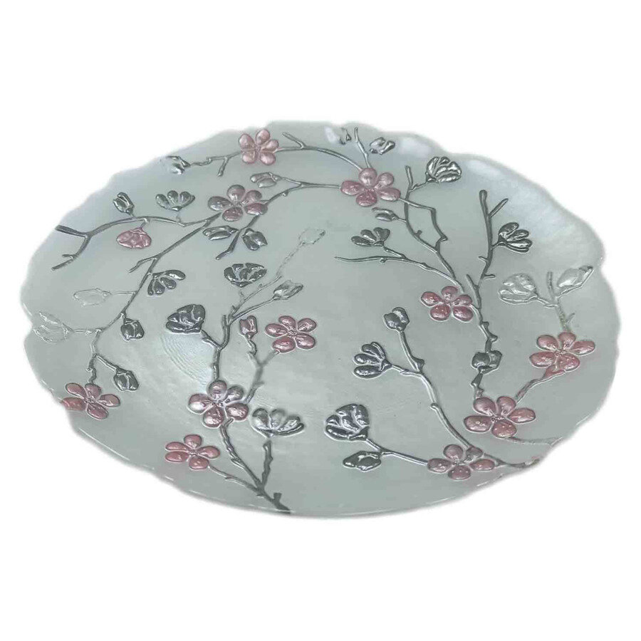 Тарелка обеденная Akcam Сакура в цвету 28 см, стекло, премиум, для сервировки стола