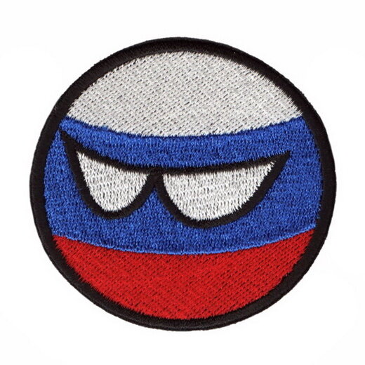 Шеврон триколор с глазами колобок Россия countryball Russia