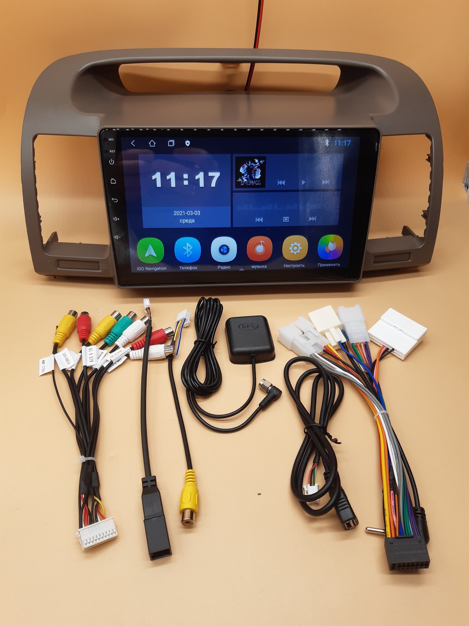 Магнитола андроид, QLED экран 9', WiFi, GPS, USB, Блютуз, для Тойота Камри (Toyota Camry-30) 2001-06г